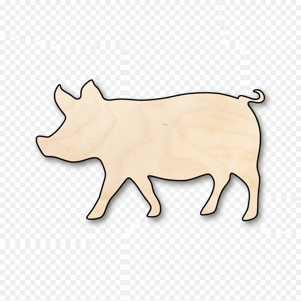 Unfinished Wood Shape Cut Out Unfinished Wood Pig Shape | Farm Animal ...