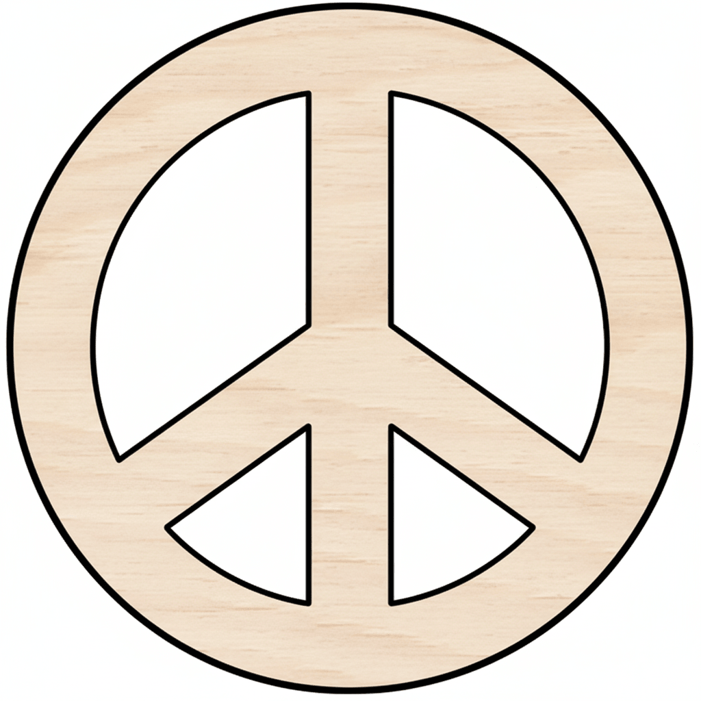 Unfinished Wood Shape Cut Out Custom Wooden Peace Sign Shape for Crafts ...