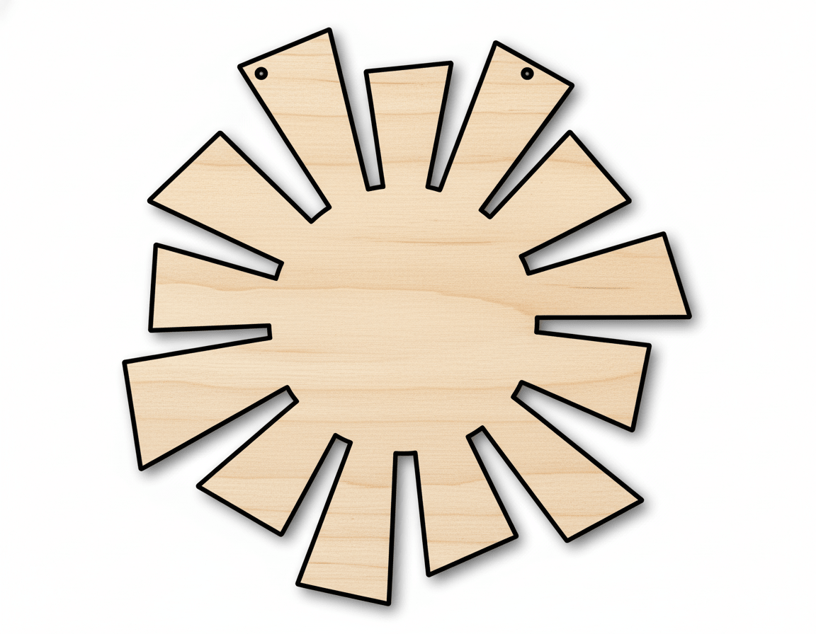 Unfinished Wood Shape Cut Out Sun Door Hanger DIY Craft Cutout Door ...