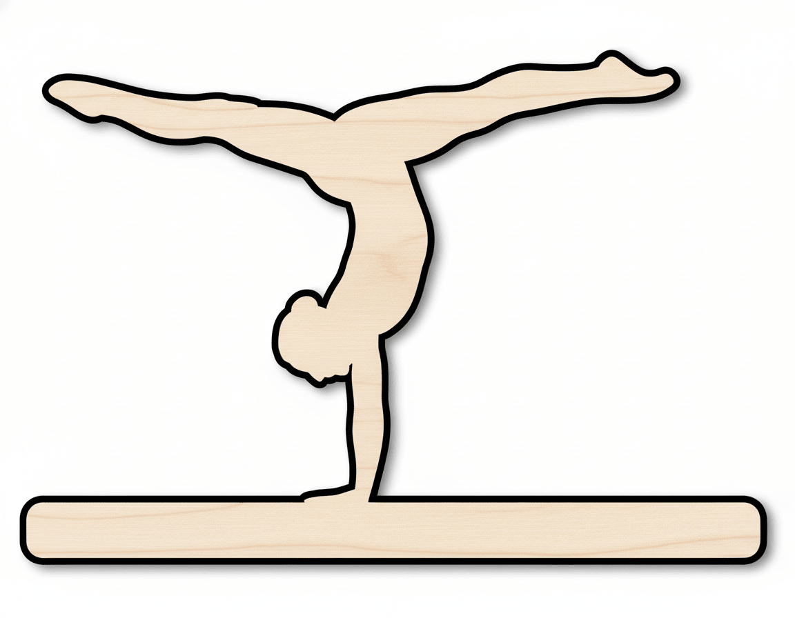Unfinished Wood Shape Cut Out Wood Gymnast Balance Beam Shape DIY Craft ...