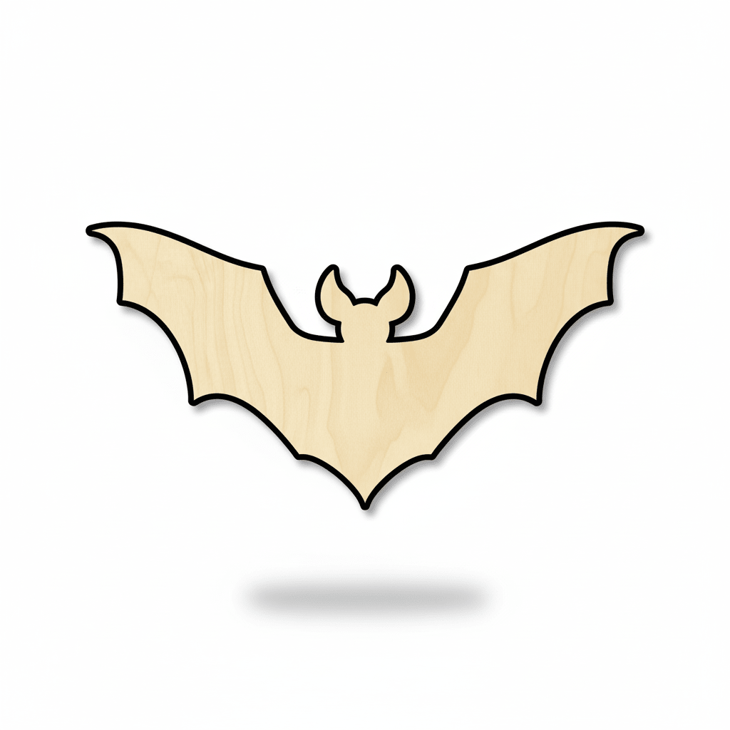 Unfinished Wood Shape Cut Out Unfinished Wood Bat - DIY Wood Bat Shape ...