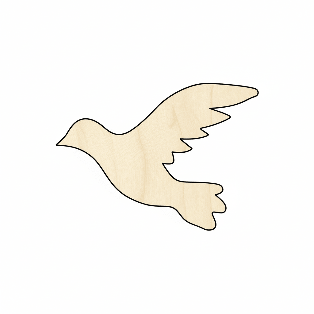 Unfinished Wood Shape Cut Out Unfinished Wood Flying Dove Pigeon Bird ...