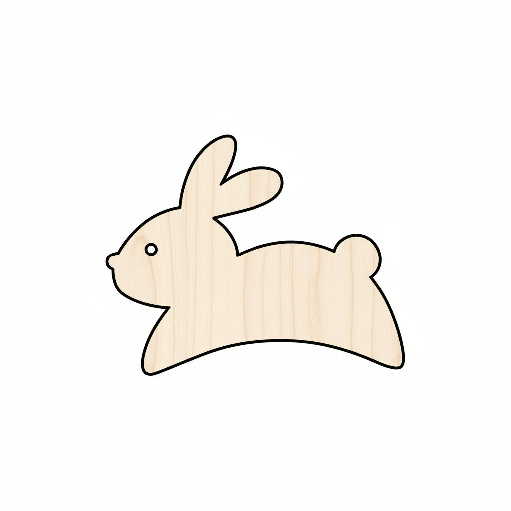 Unfinished Wood Shape Cut Out Unfinished Wood Simple Bunny Shape ...