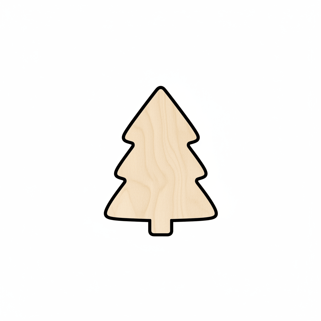 Unfinished Wood Shape Cut Out Wood Simple Christmas Tree Shape - Craft ...