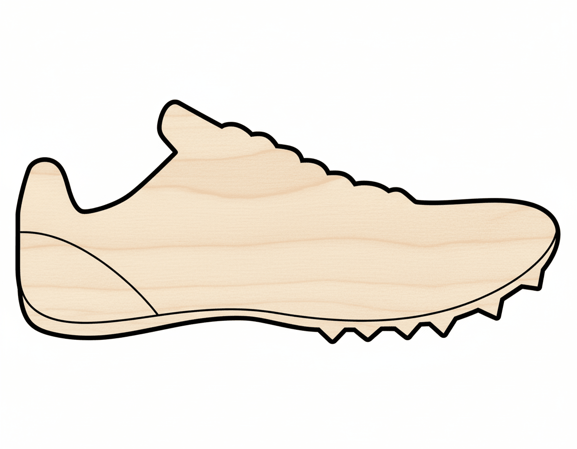 Unfinished Wood Shape Cut Out Wood Cleat Shoe Shape DIY Craft Cutout ...