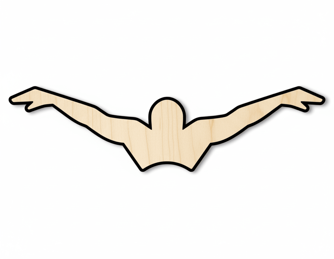 Unfinished Wood Shape Cut Out Wood Swimming Shape - Craft - – NameSigns.com