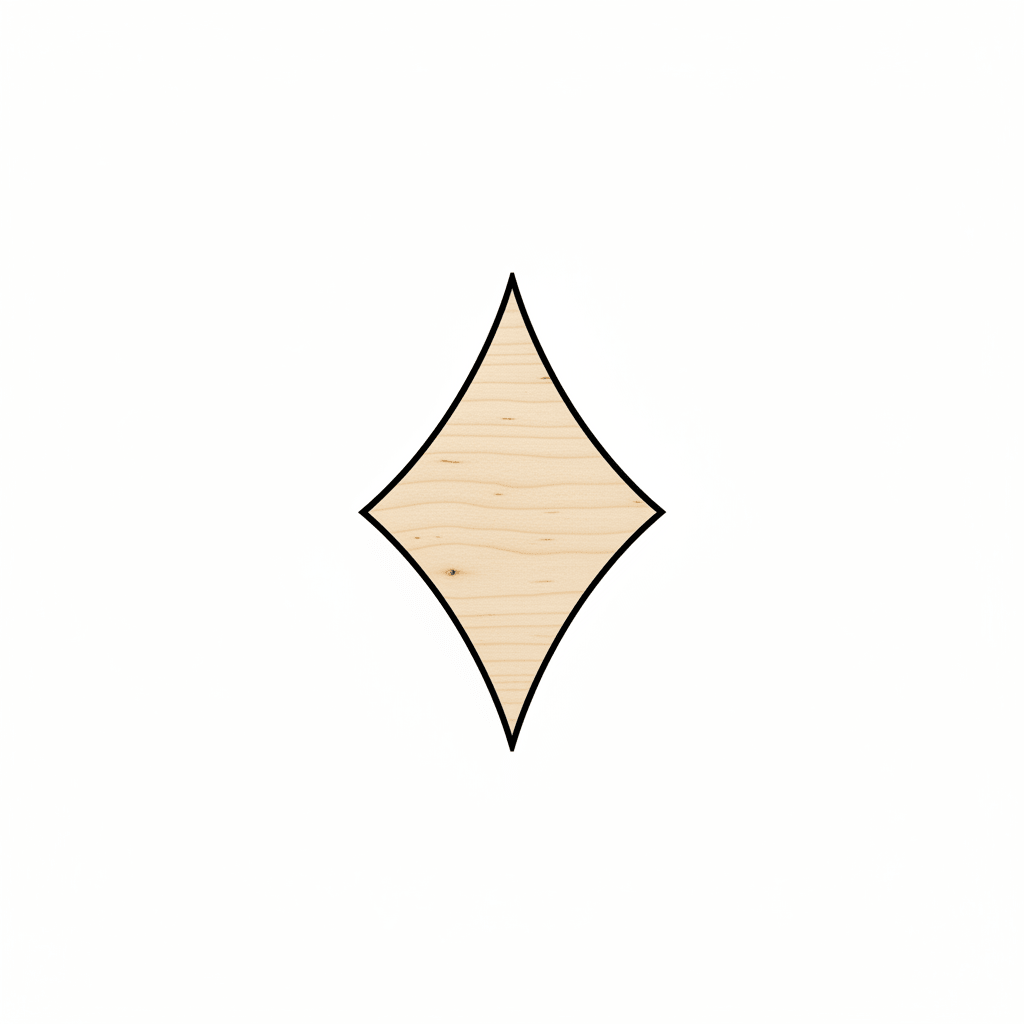 Unfinished Wood Shape Cut Out Wood Curved Diamond Shape - Craft ...