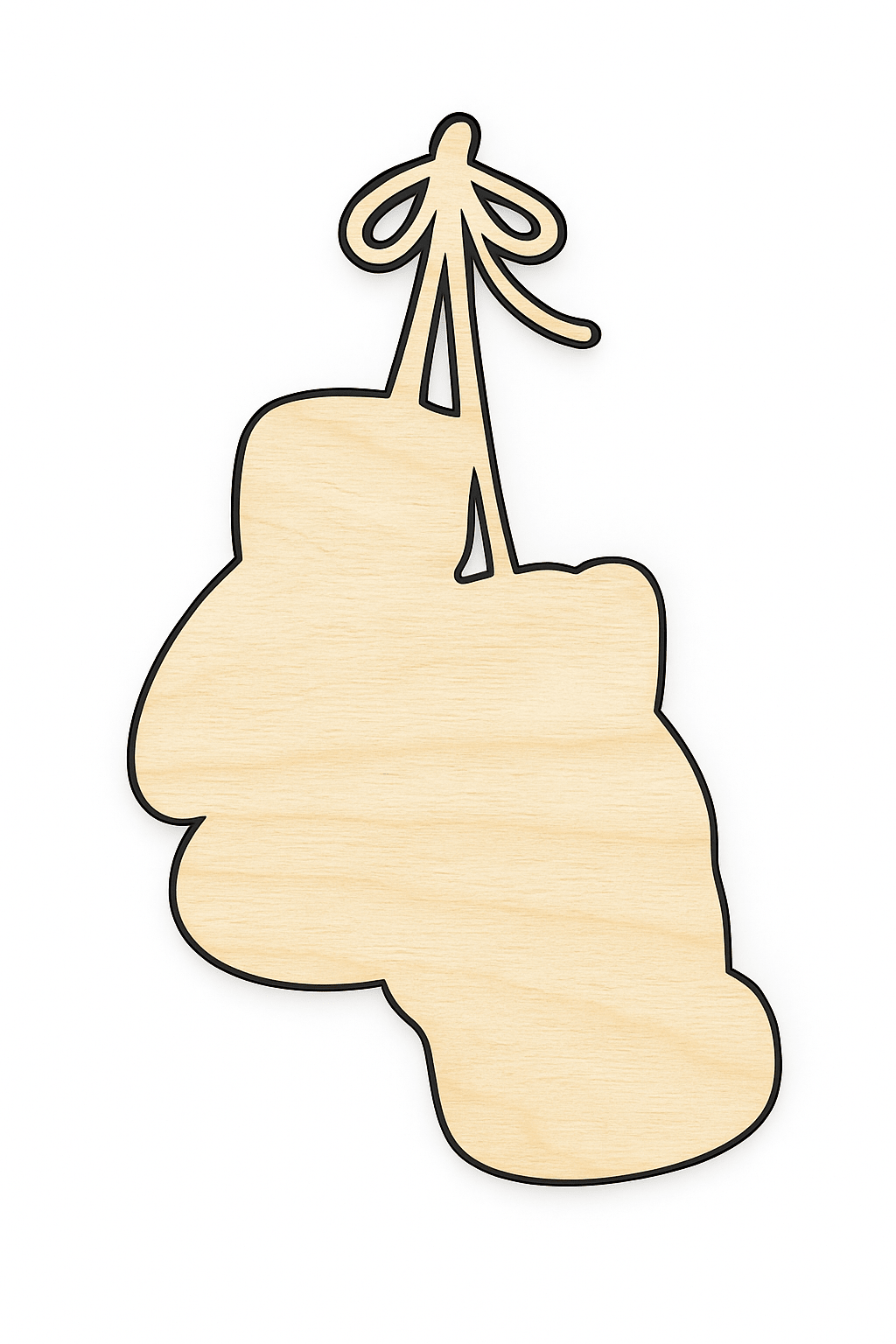 Unfinished Wood Shape Cut Out Wood Boxing Glove Shape DIY Craft Cutout ...