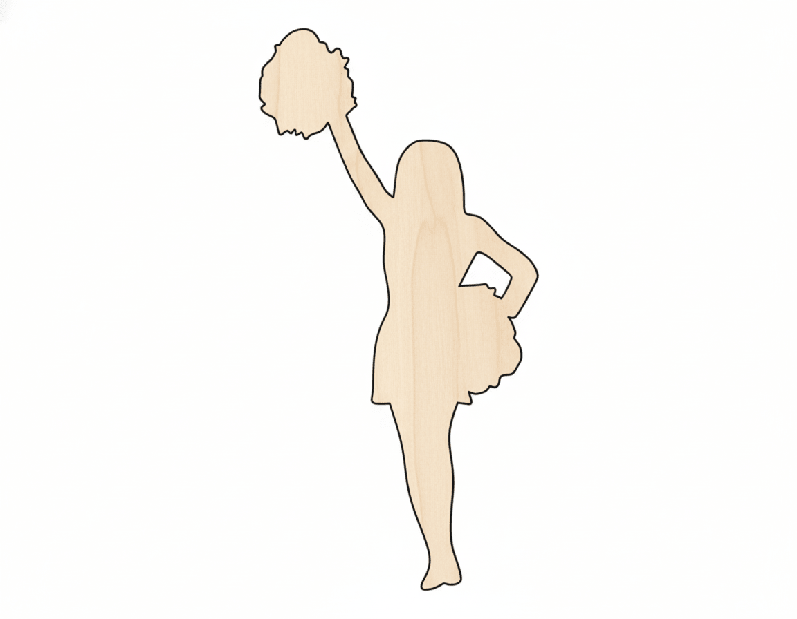 Unfinished Wood Shape Cut Out Wood Cheerleader Silhouette DIY Cheer ...