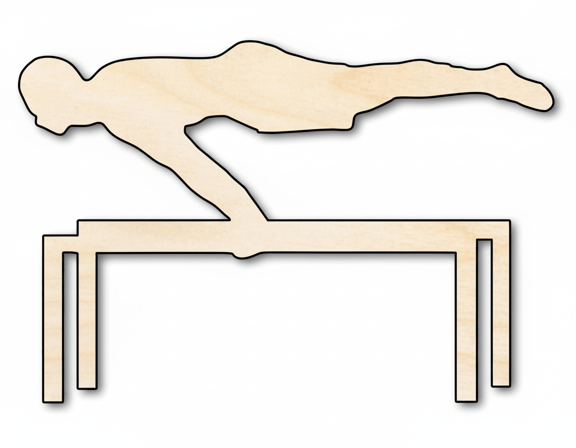 Unfinished Wood Shape Cut Out Wood Gymnast Parallel Beam Shape DIY ...