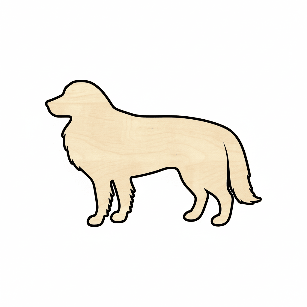 Unfinished Wood Shape Cut Out Unfinished Wood Border Collie Dog Shape ...
