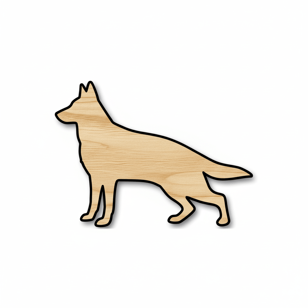 Unfinished Wood Shape Cut Out Unfinished Wood German Shepherd Dog Shape ...