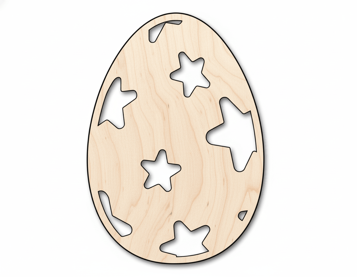 Unfinished Wood Shape Cut Out Wood Starry Egg Shape - Easter Craft ...