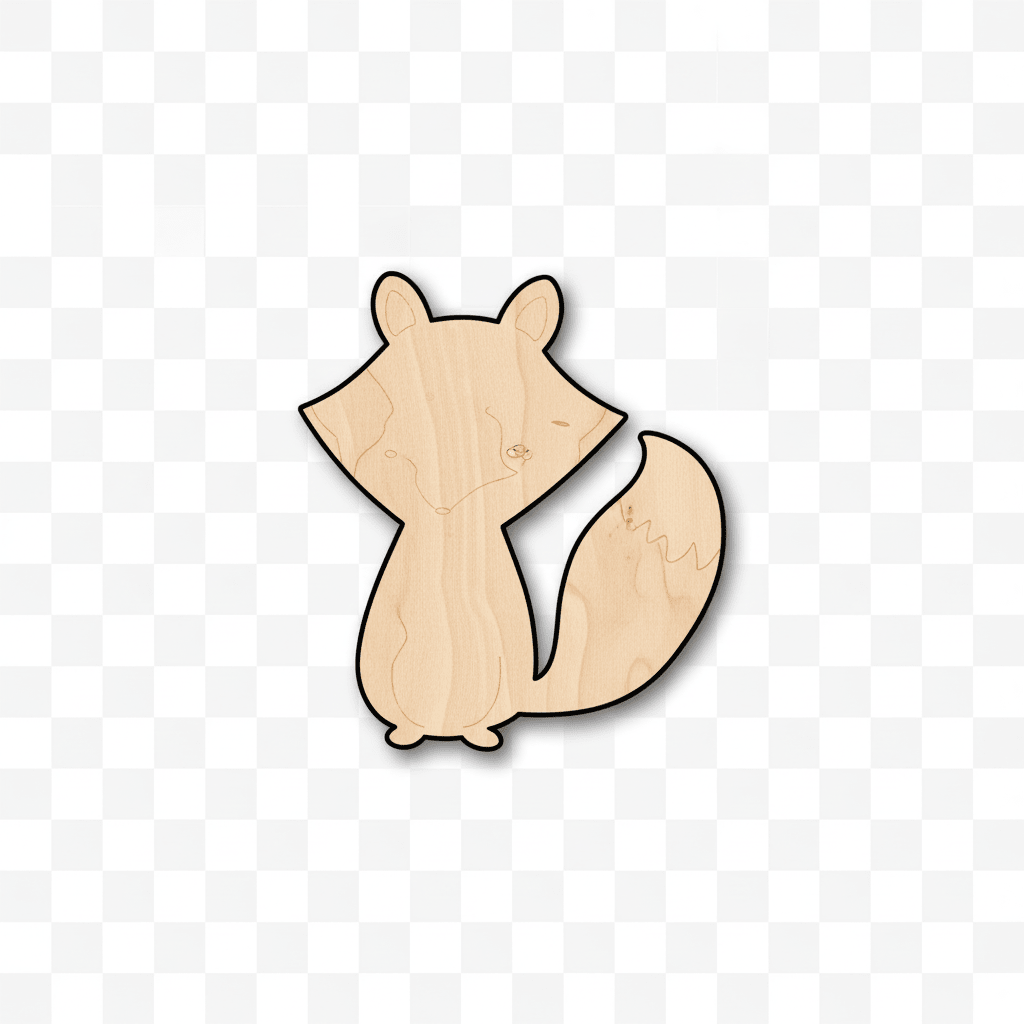 Unfinished Wood Shape Cut Out Unfinished Wood Cartoon Fox Shape - Craft ...