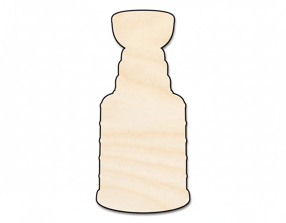 Unfinished Wood Shape Cut Out Wood Hockey Trophy Shape DIY Craft Cutout ...
