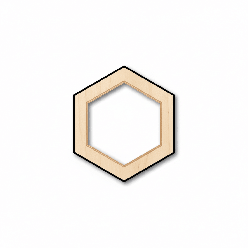 Unfinished Wood Shape Cut Out Wood Hollow Hexagon Honeycomb Shape ...