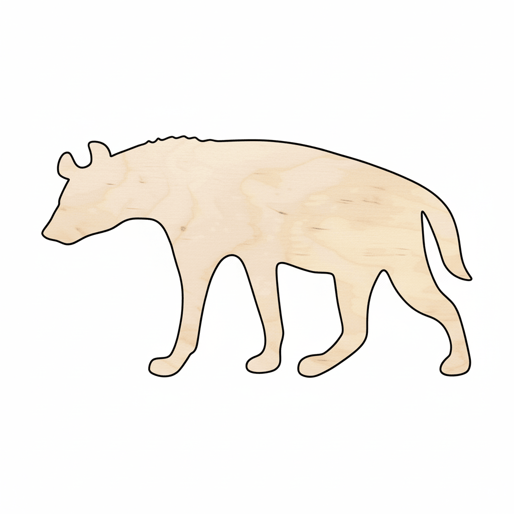 Unfinished Wood Shape Cut Out Unfinished Wood Hyena Shape - Animal ...