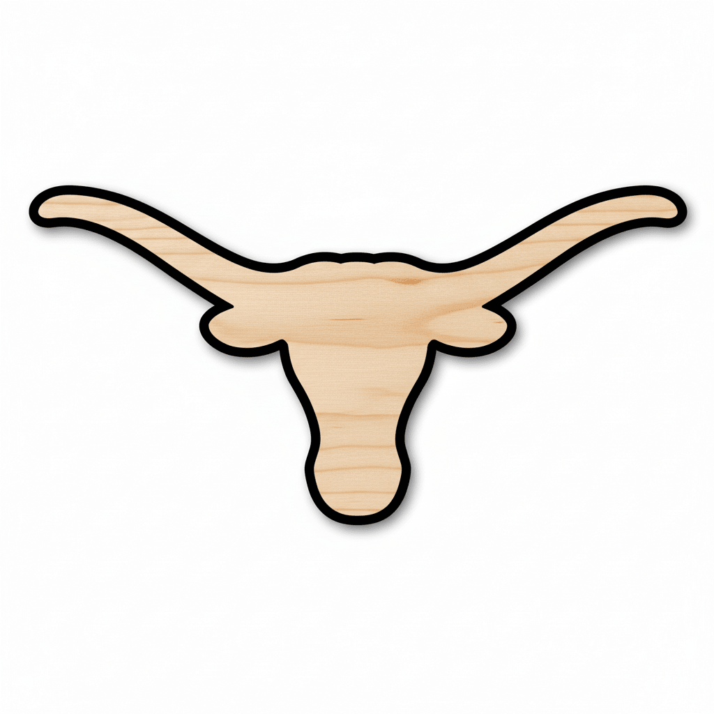 Unfinished Wood Shape Cut Out Unfinished Wood Longhorn | Texas Western ...