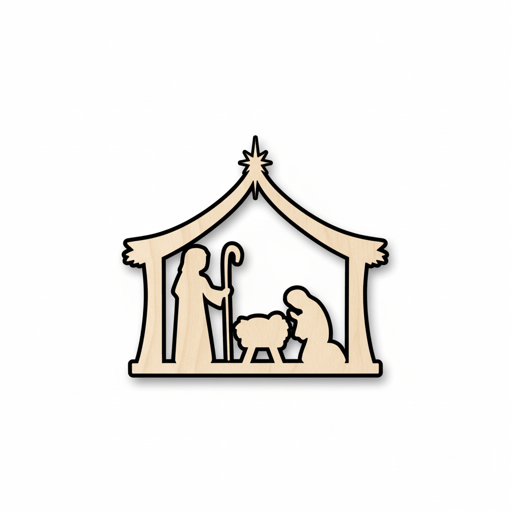 Unfinished Wood Shape Cut Out Wood Bethlehem Nativity Shape - Christmas ...