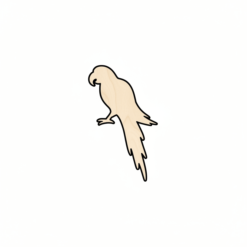 Unfinished Wood Shape Cut Out Unfinished Wood Parrot - DIY Bird Craft ...