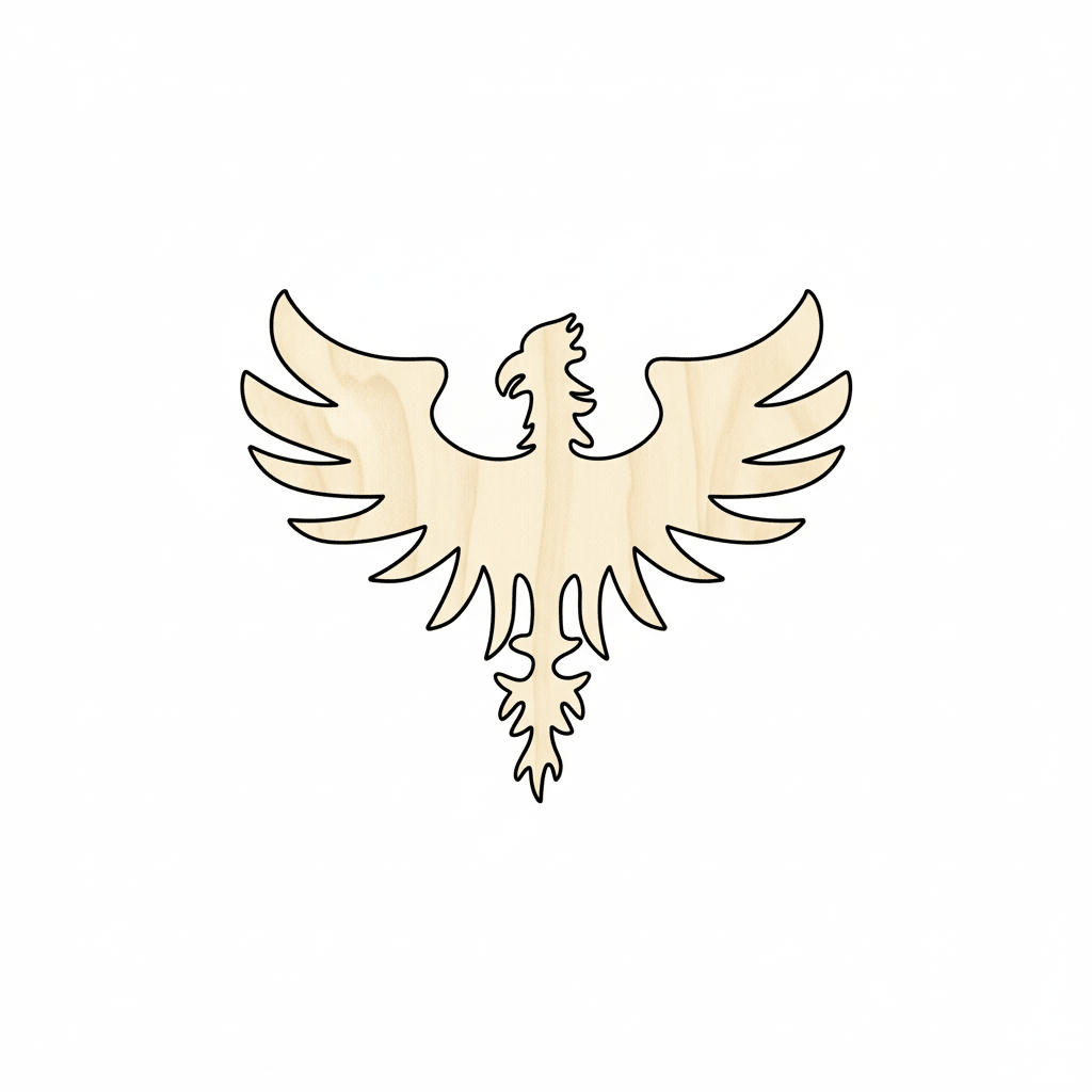 Unfinished Wood Shape Cut Out Unfinished Wood Phoenix Mythical Shape ...