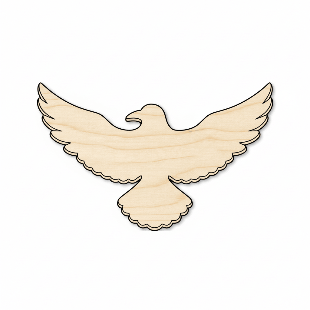 Unfinished Wood Shape Cut Out Unfinished Wood Flying Raven Shape ...