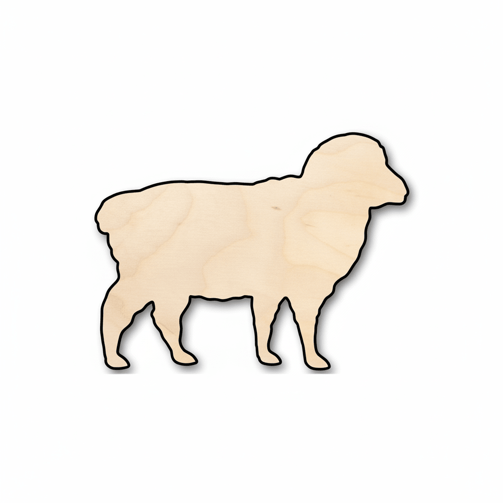 Unfinished Wood Shape Cut Out Unfinished Wood Sheep | Farm Animal ...