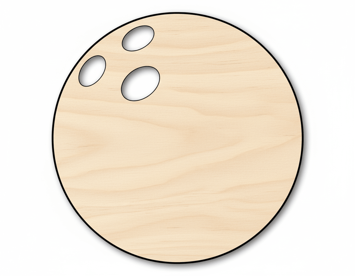 Unfinished Wood Shape Cut Out Wood Bowling Ball Silhouette - Craft ...