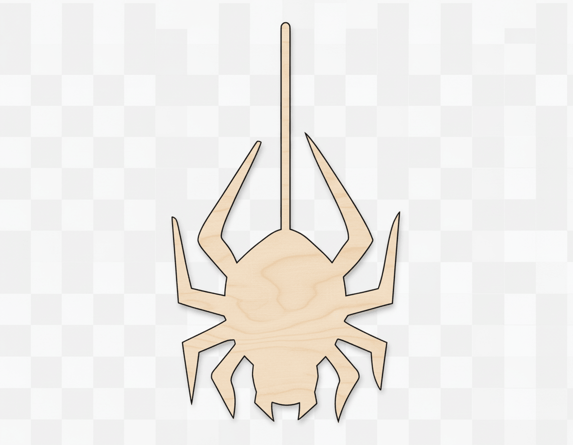 Unfinished Wood Shape Cut Out Unfinished Wood Hanging Spider Shape ...