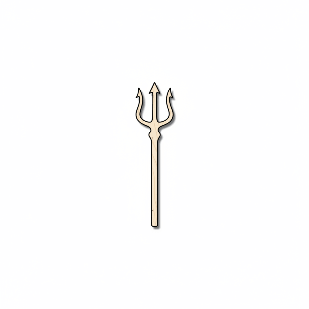 Unfinished Wood Shape Cut Out Wood Trident Shape - Ocean - Neptune ...