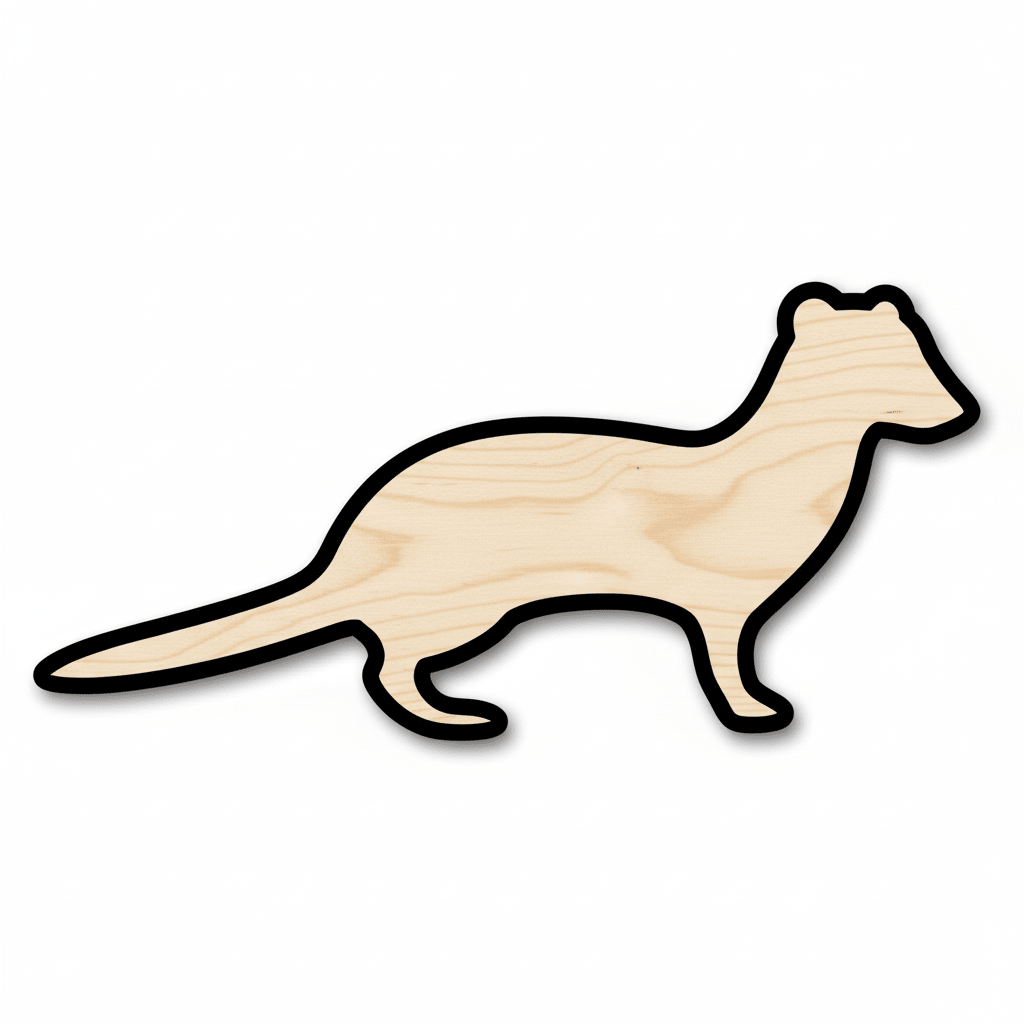 Unfinished Wood Shape Cut Out Unfinished Wood Weasel Shape - Animal ...