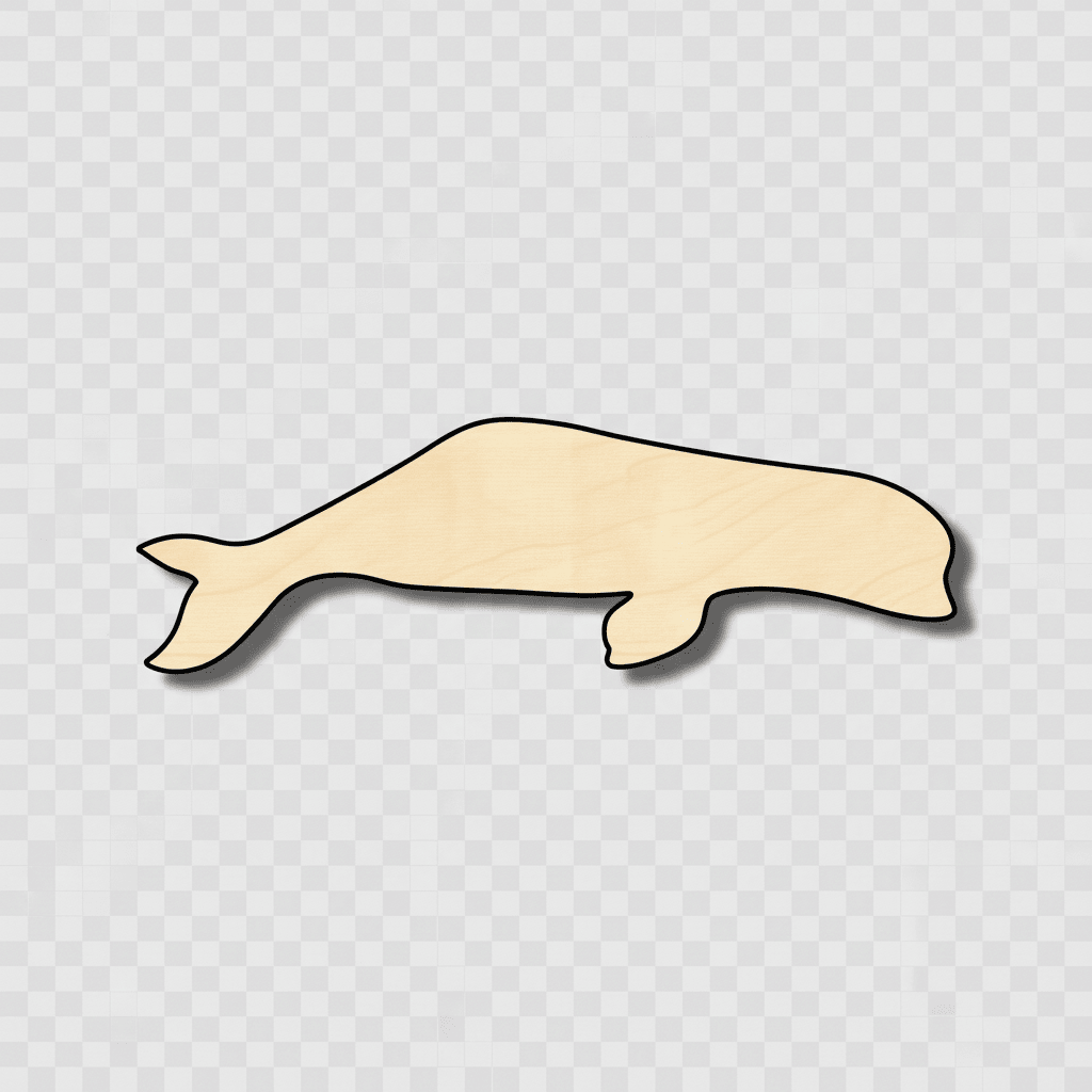 Unfinished Wood Shape Cut Out Unfinished Wood Beluga Whale Shape ...
