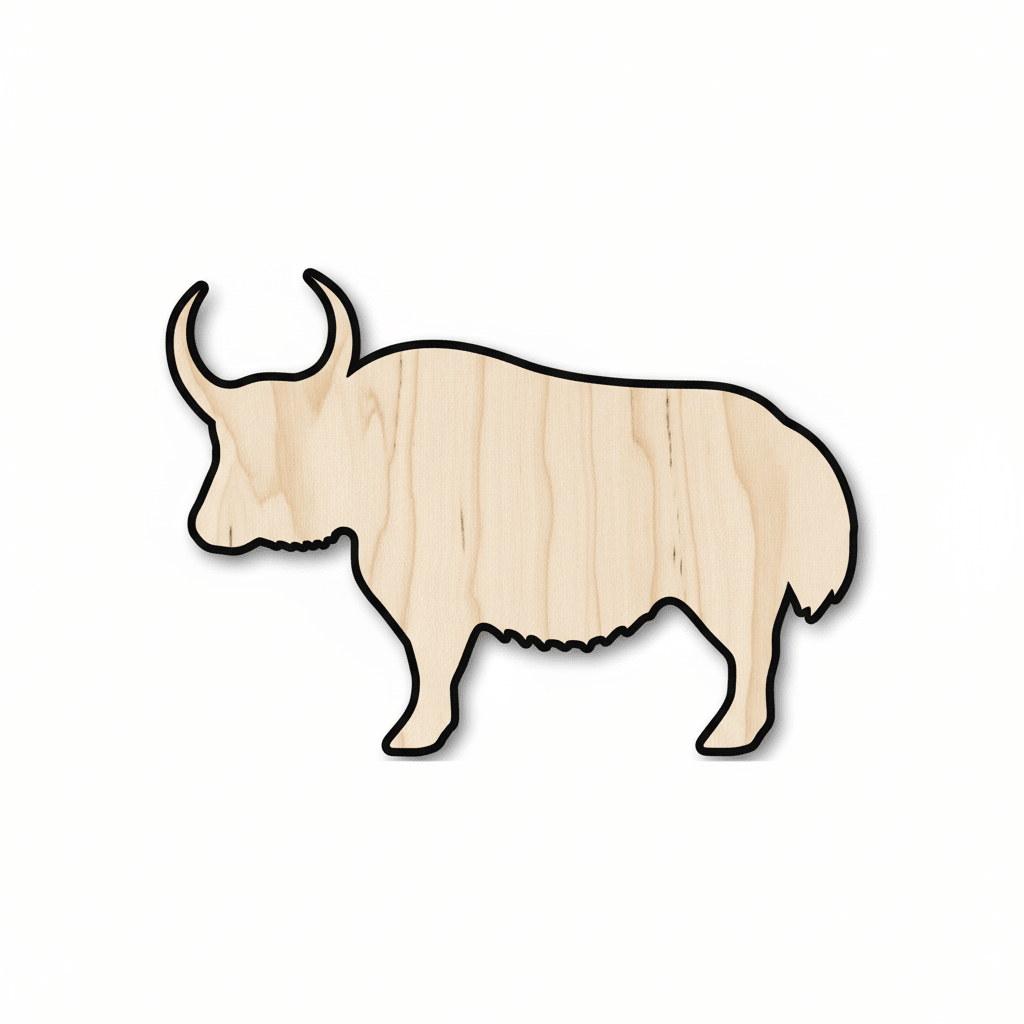Unfinished Wood Shape Cut Out Unfinished Wood Yak Shape - Animal ...